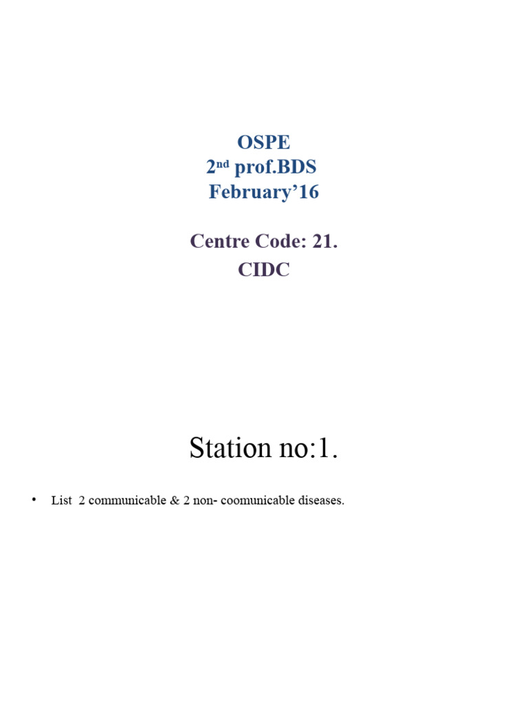 BDS 2nd Prof OSPE Exam Guide | PDF