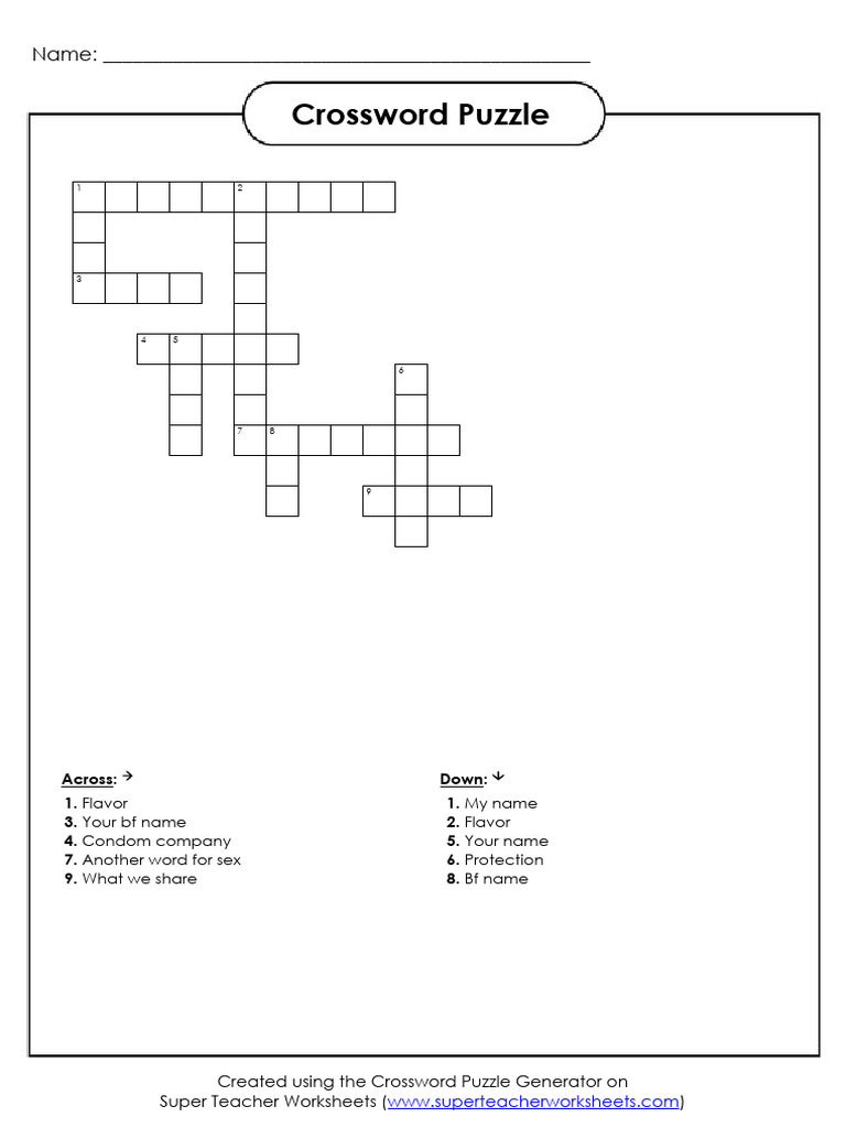 Super Teacher Worksheets Crossword Puzzle | PDF | Puzzles | Games Of ...