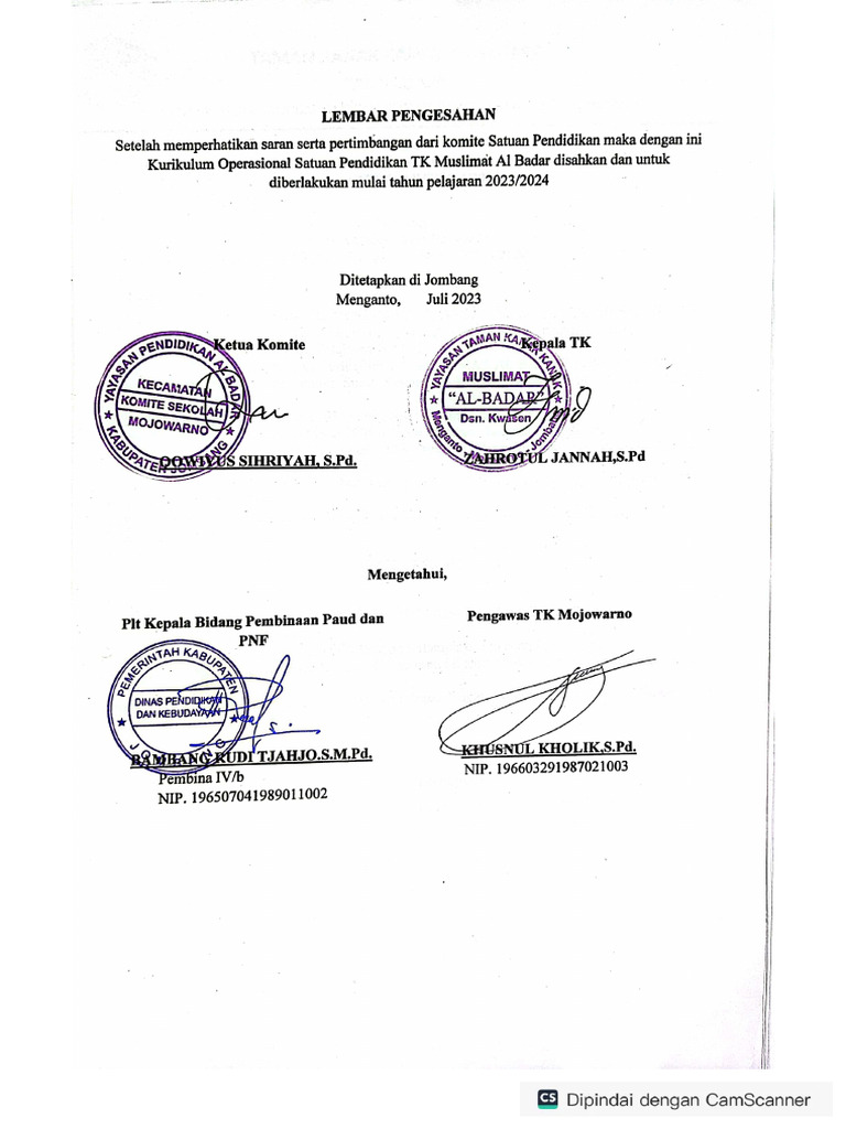 Lembar Pengesahan Kosp | PDF