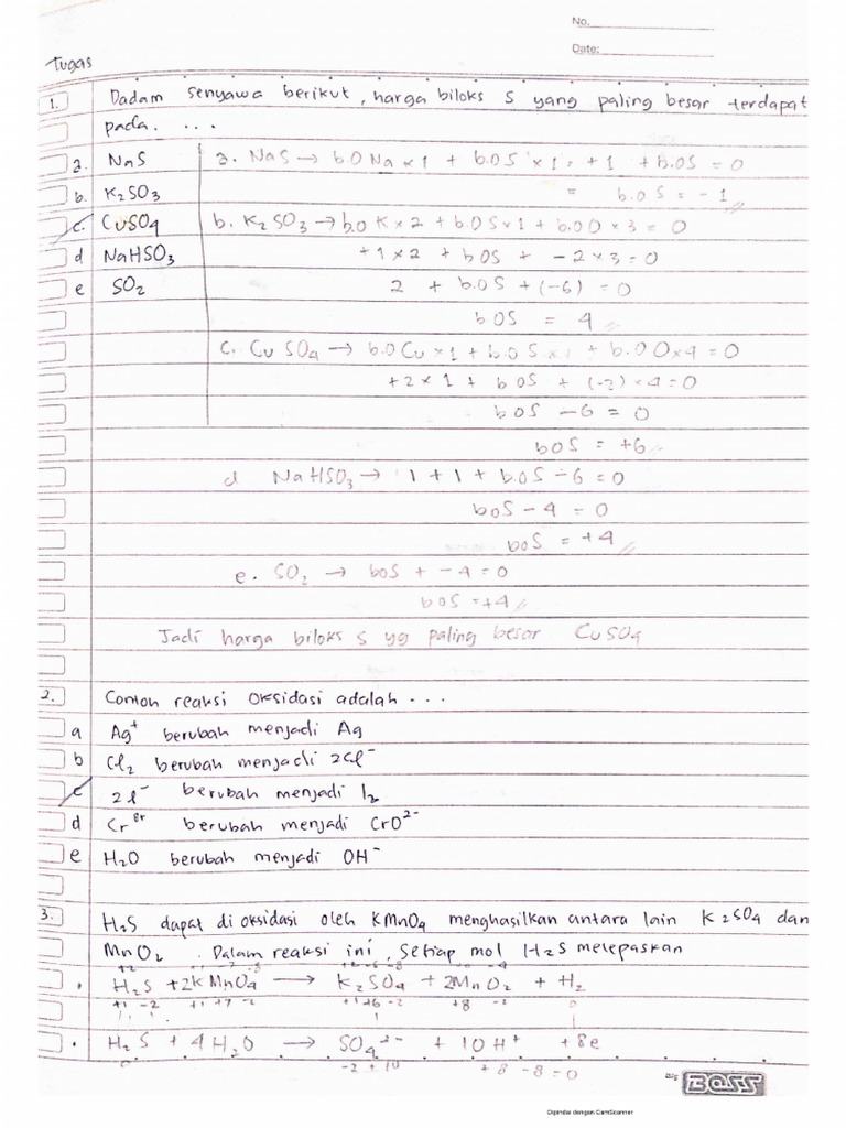 18 Agts 2020 (Penyetaraan Reaksi Redoks) | PDF