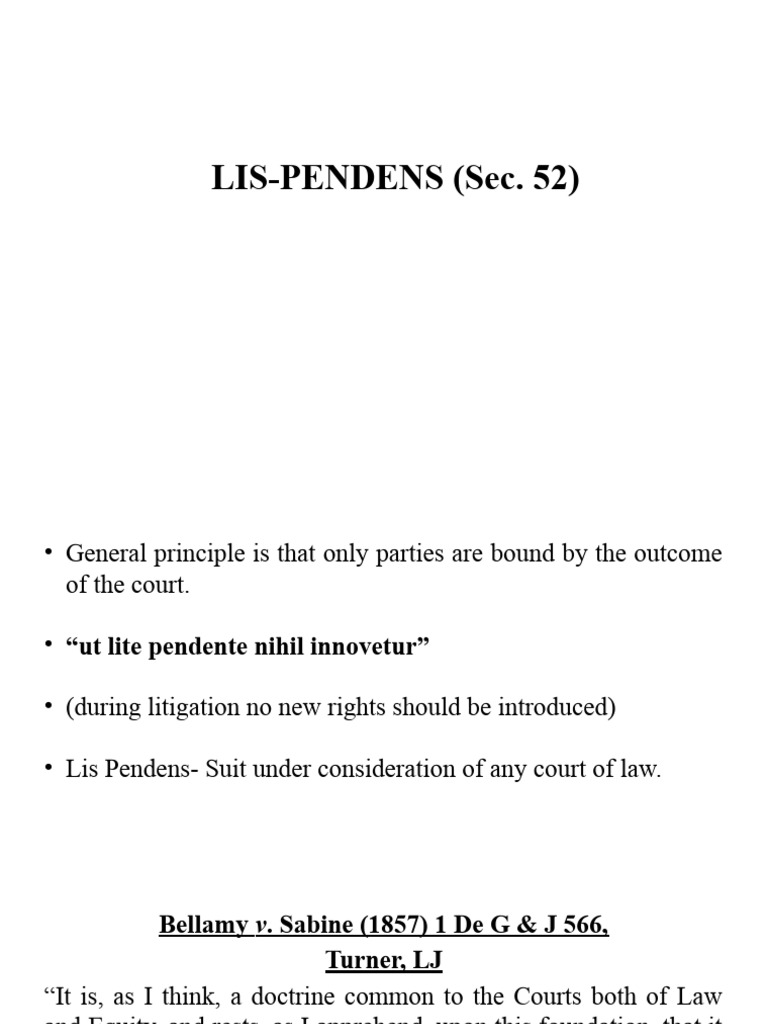 S. 52-Lis-Pendens | PDF | Lawsuit | Property