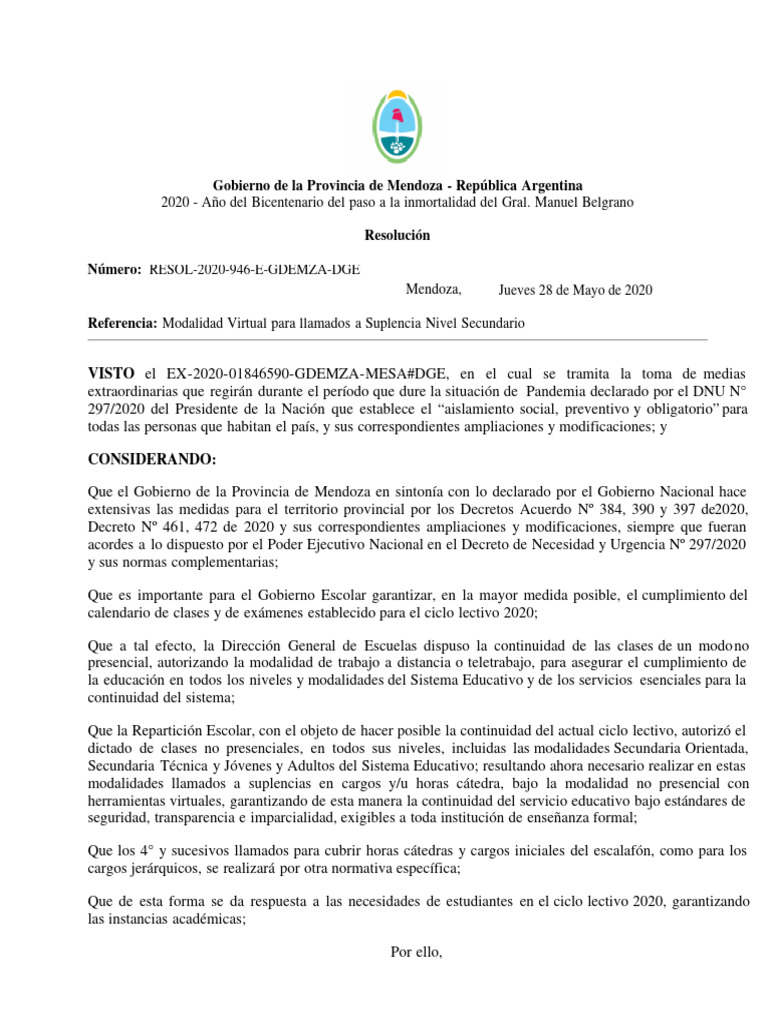 Resol 2020 946 e Gdemza Dge | PDF