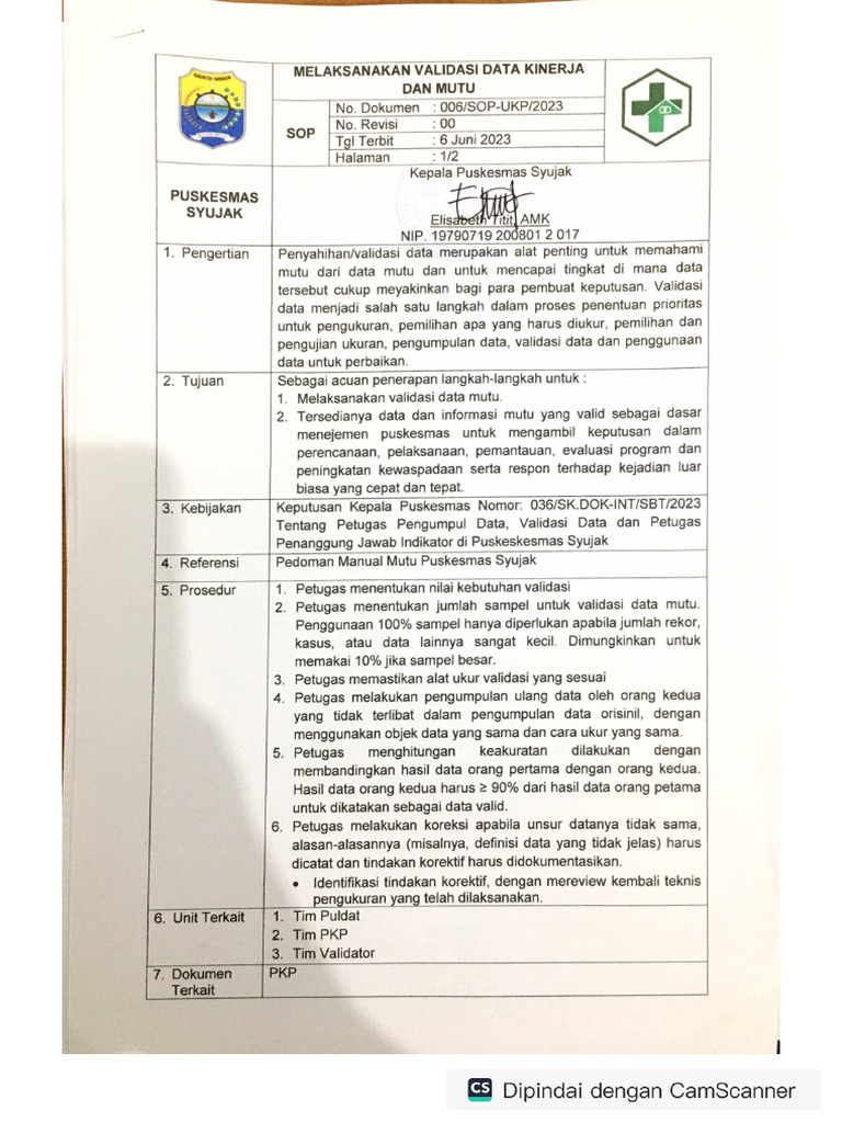 Laporan Validasi Data Dan Hasil Analisis Pdf