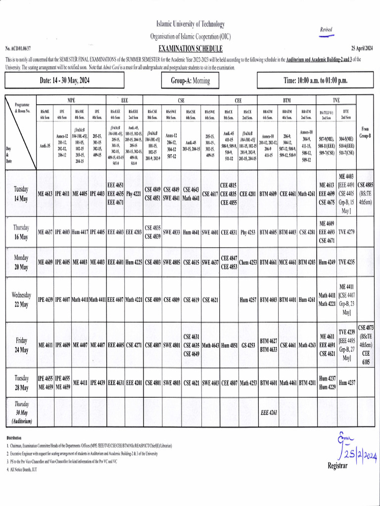 Revised Schedule Sum Final 2022-23 | PDF | Higher Education | Academia