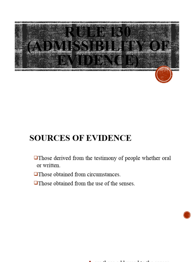 Rule 130 | PDF | Evidence (Law) | Parol Evidence Rule