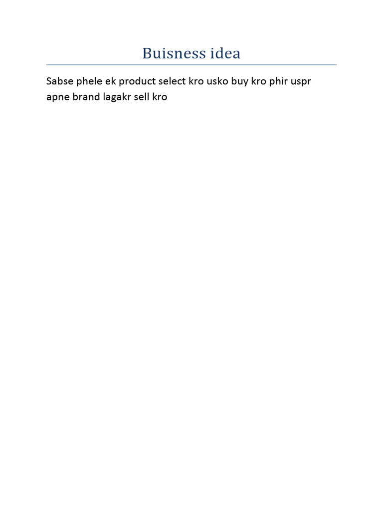 Buisness Idea | PDF