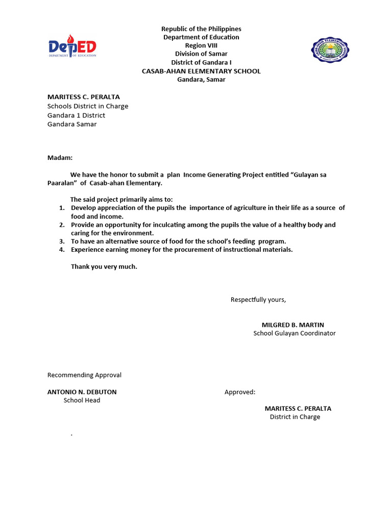 Letter Asking Permit | PDF