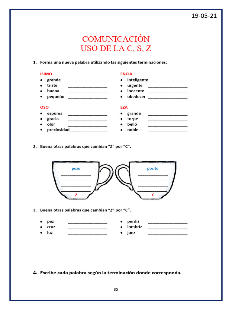 Uso de La C, S, Z | PDF