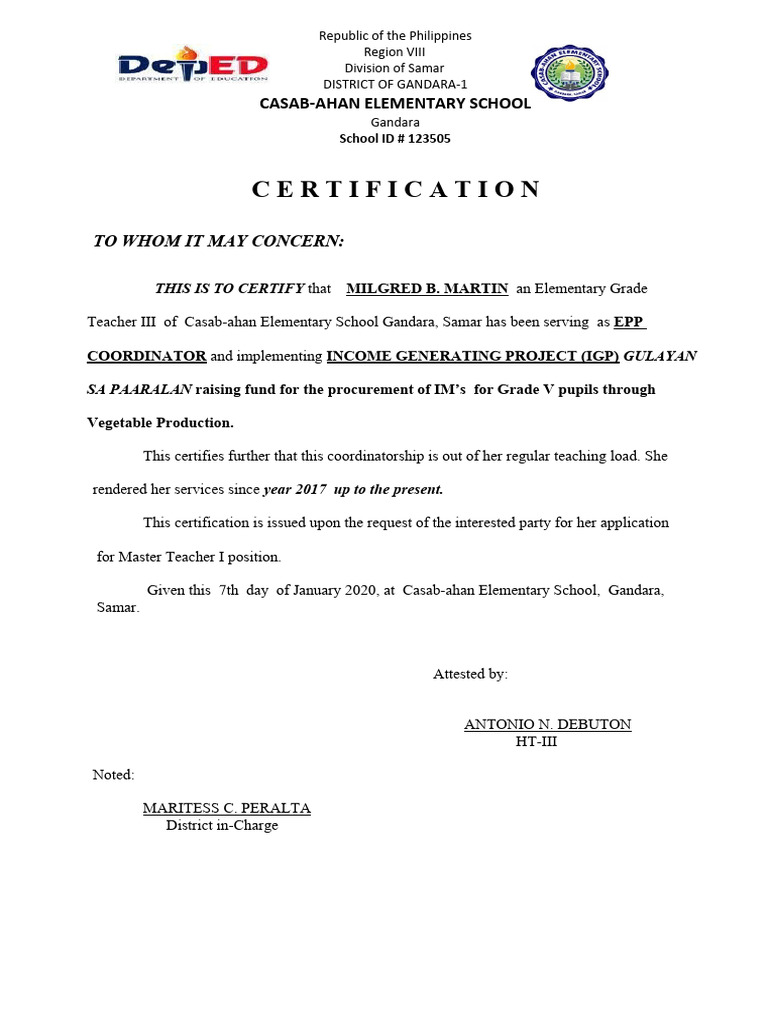 Certification On Igp | PDF