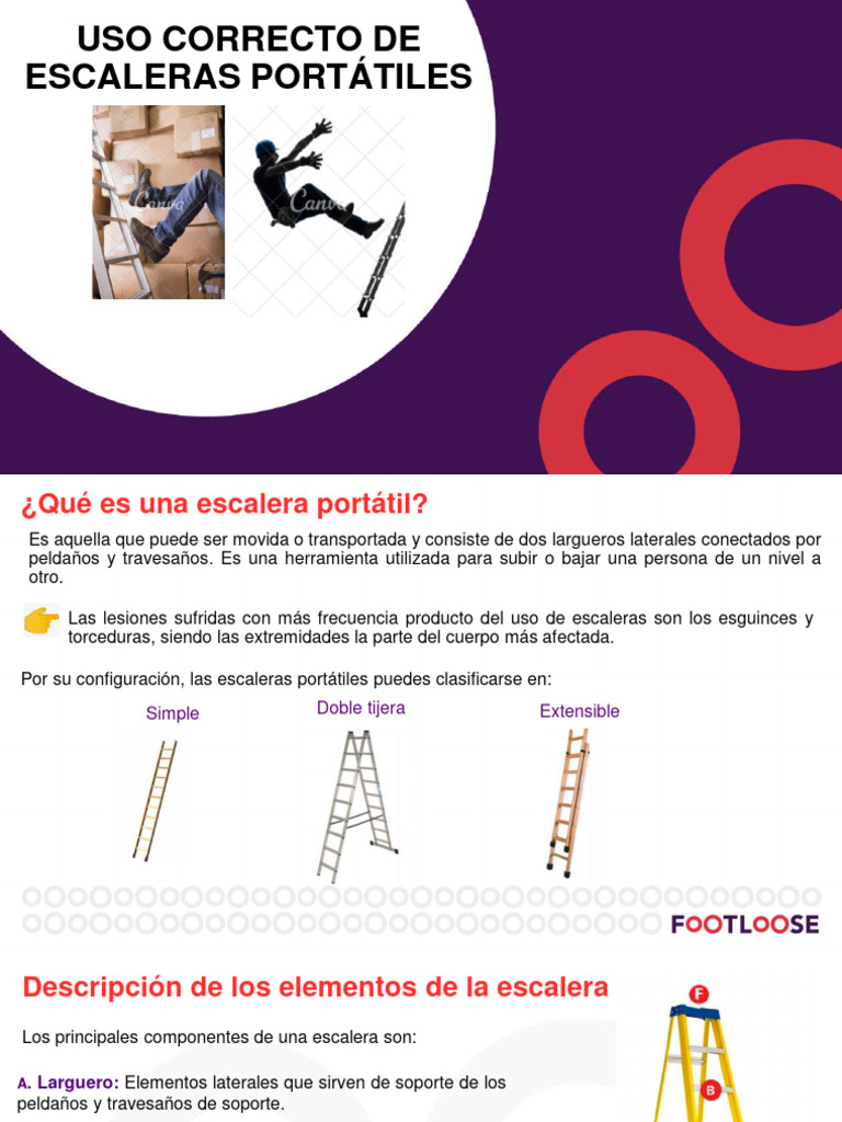 Seguridad en El Uso de Escaleras Portatiles | PDF | Escalera
