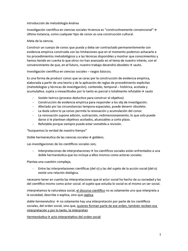 Resumen Introduccion Metodologia | PDF | Método científico | Teoría