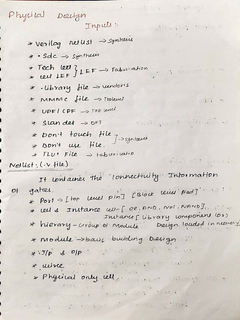 Physical Design Inputs | PDF