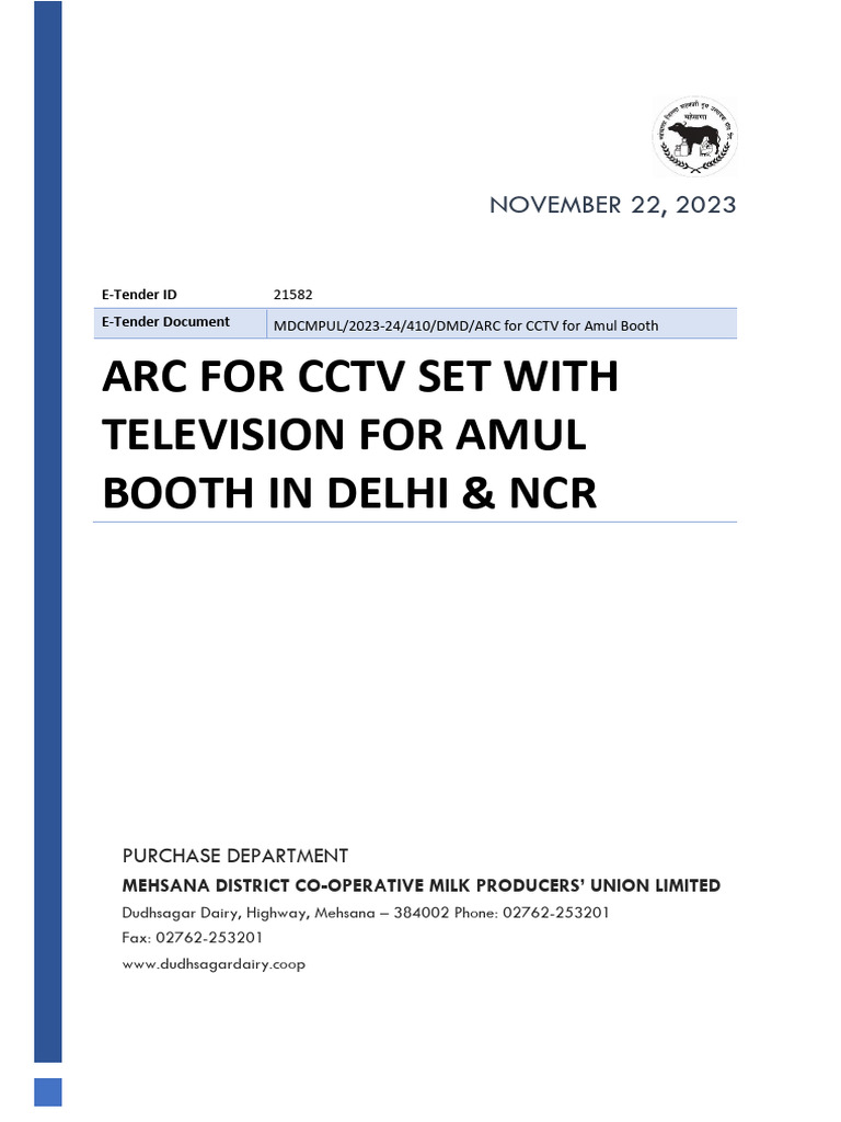 Arc For CCTV Set With Television For Amul Booth in Delhi & NCR ...