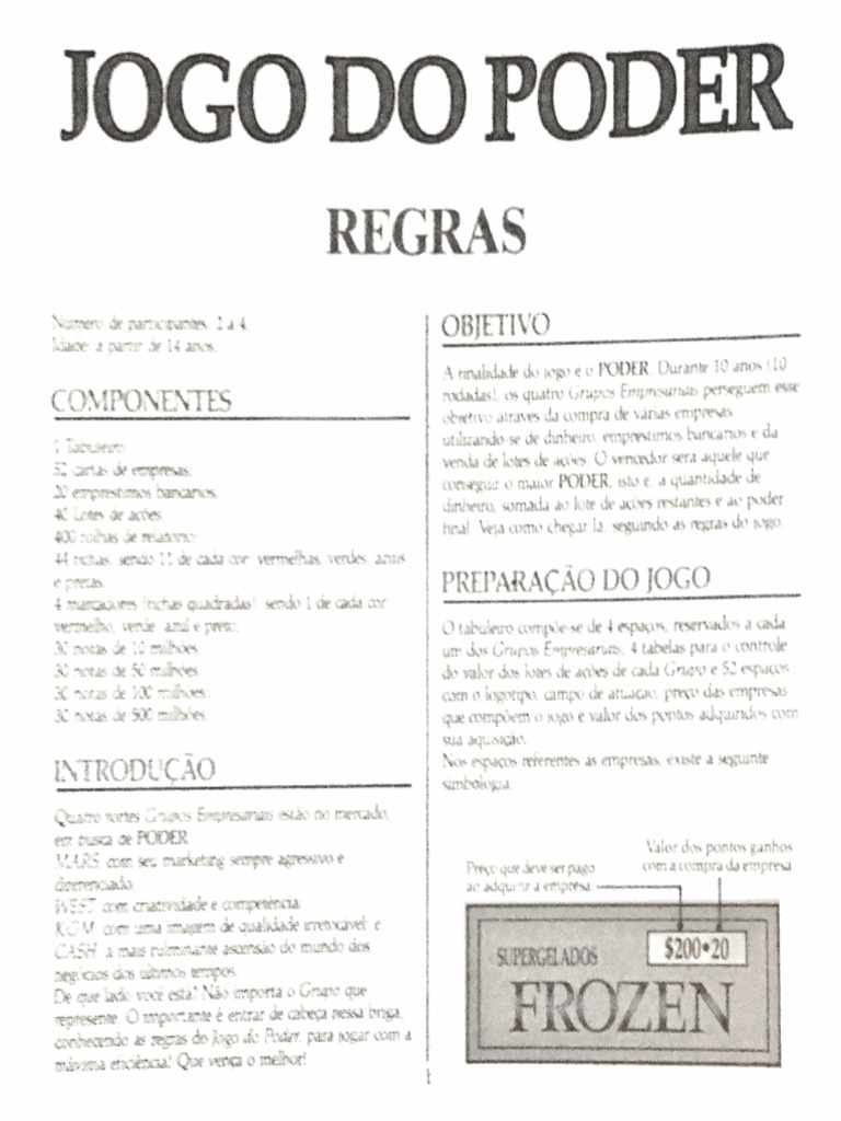 Jogo do Poder - Grow | PDF