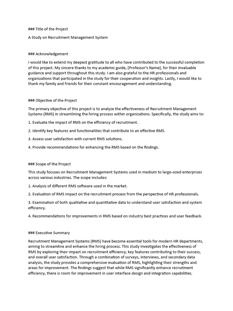 Recruitment Management System Study | PDF | Survey Methodology | Data