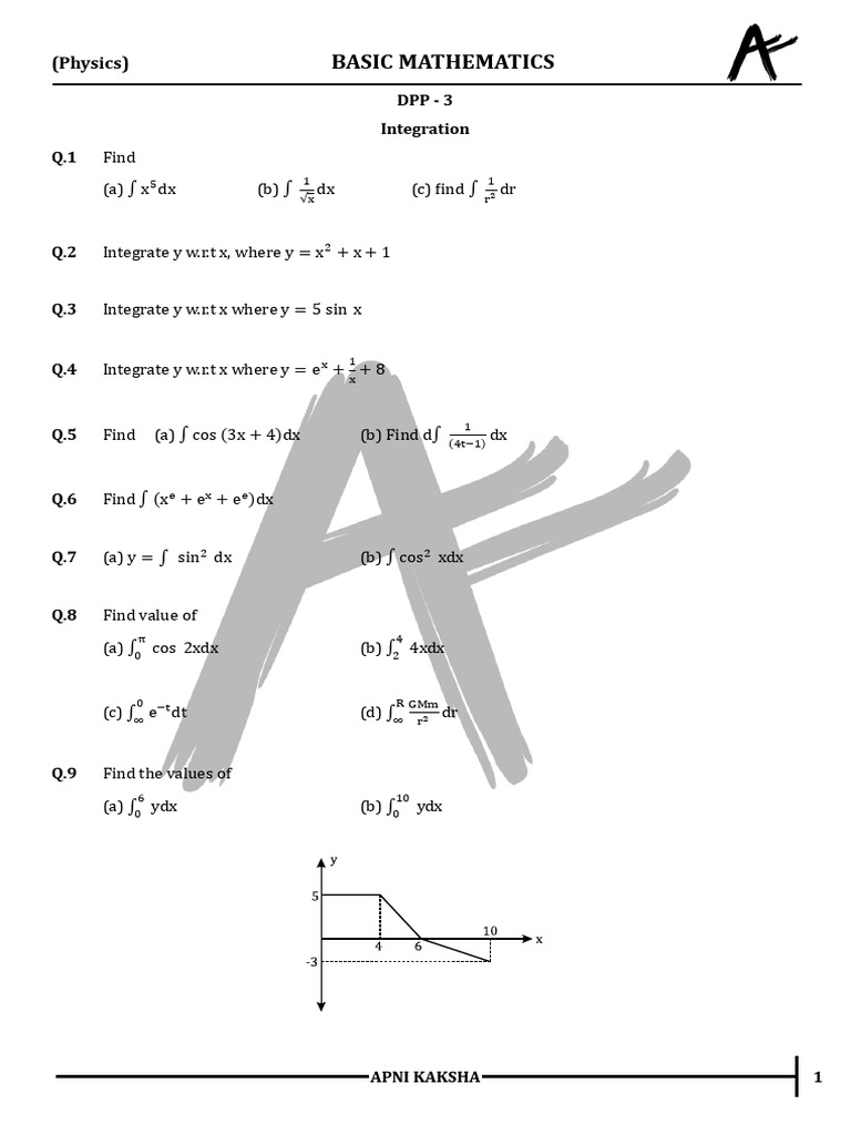 DPP - 03 - Basic Maths - Integration | PDF | Mathematics