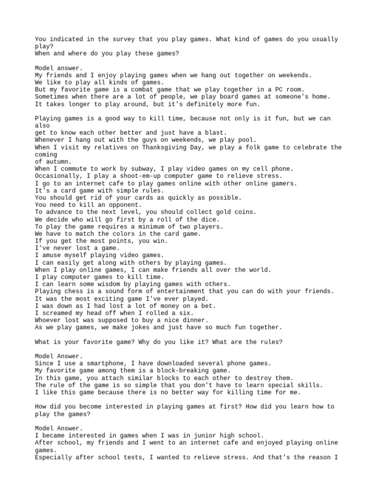 OPIc - IM13 Games | PDF | Gaming