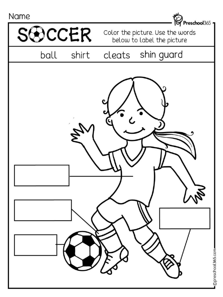 Soccer Preschool Activity Worksheets 9 | PDF