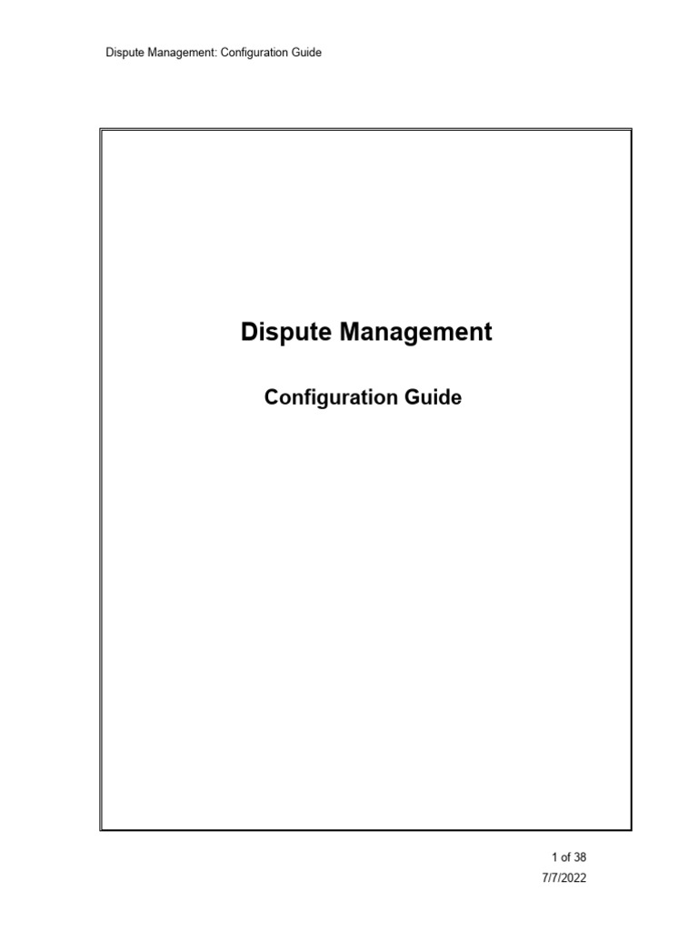 SAP FSCM Dispute Management Configuration Guide | PDF | Supply Chain Management | Menu (Computing)