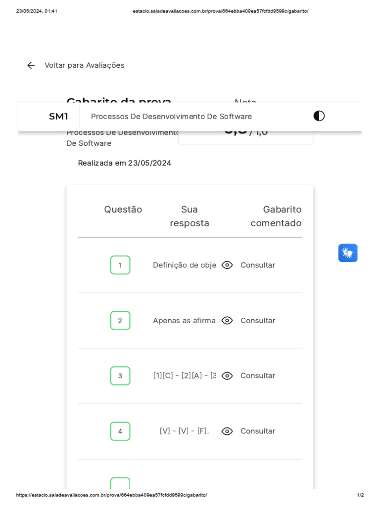 Gabarito Simulado 1 | PDF