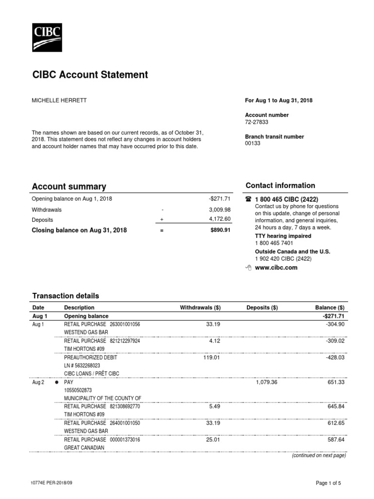 Online Statement | Download Free PDF | Overdraft | Deposit Account
