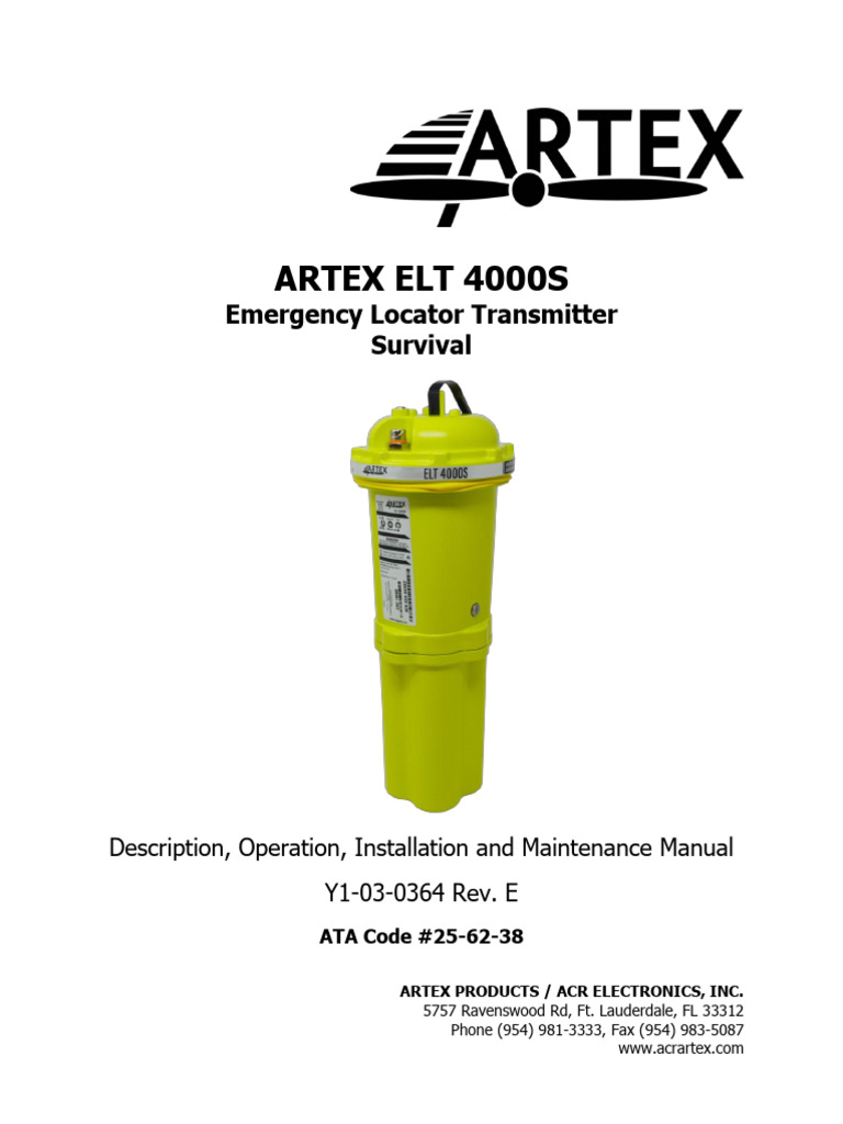 Y1-03-0364E - ELT 4000S Manual | PDF | Information And Communications ...