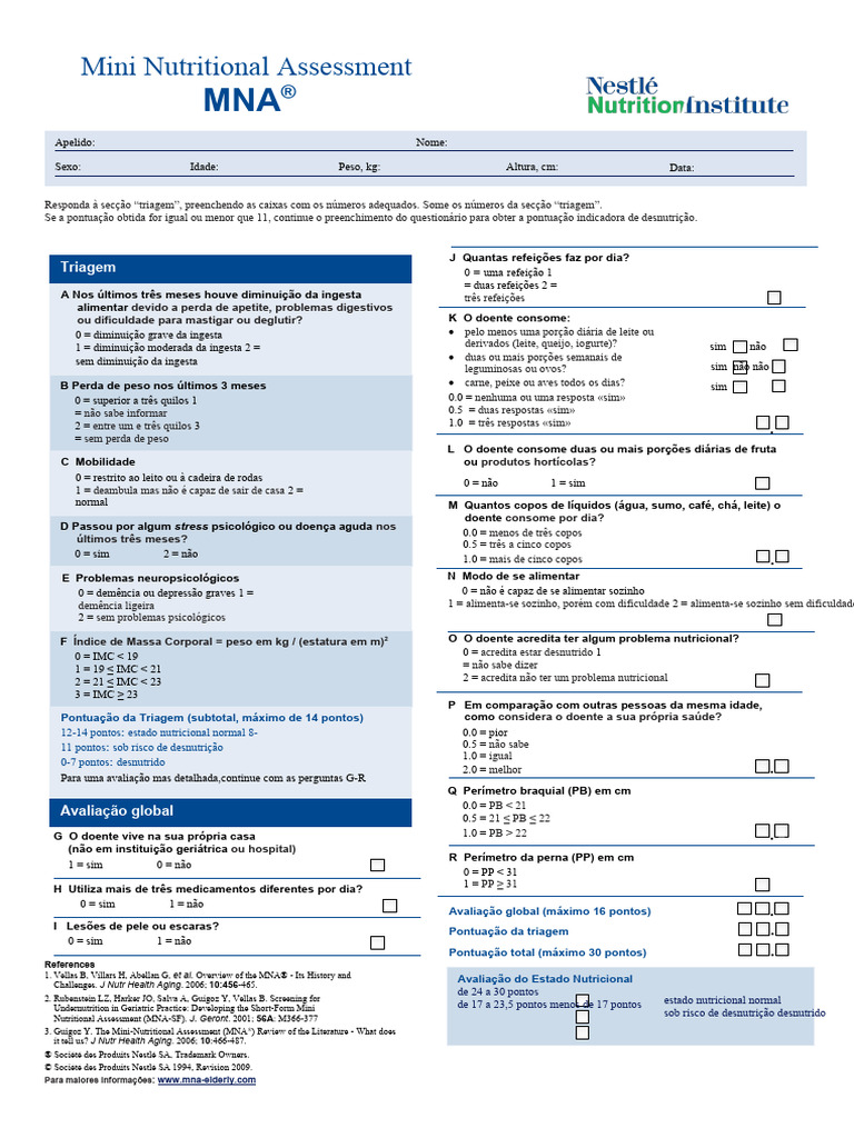 MNA Portuguese | PDF