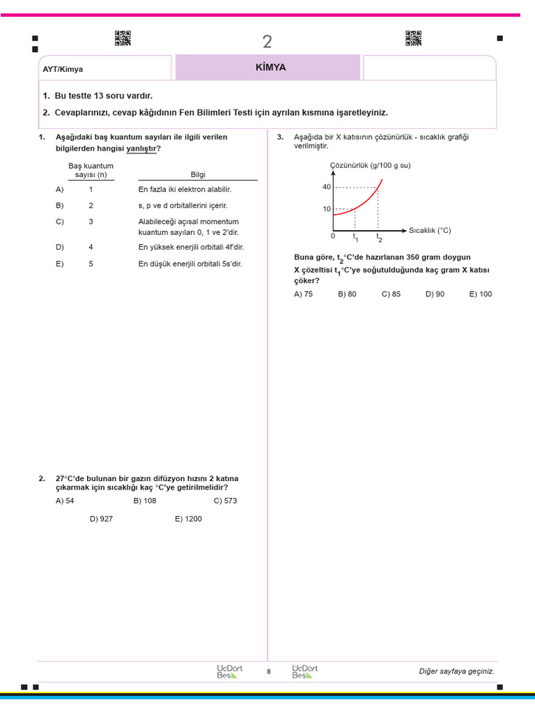 @tgdenemeleri 2024 345 AYT KİMYA DENEME | PDF
