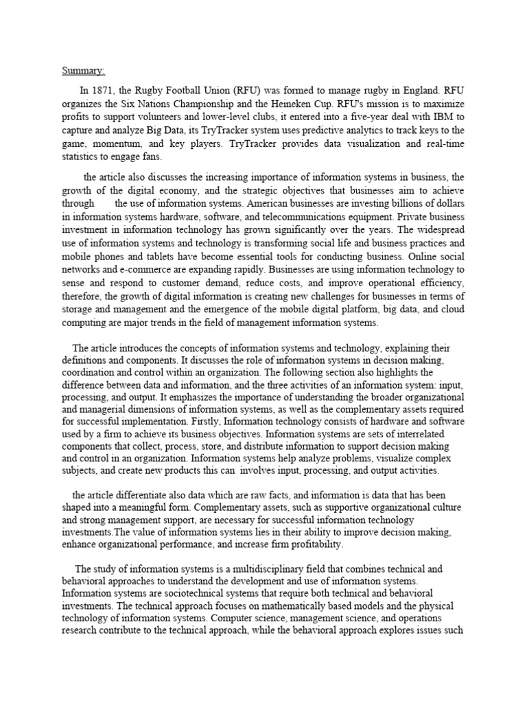 assignment TSI | PDF | Information System | Information