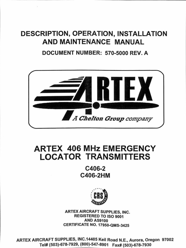 Artex Elt C406-2 C406-2HM | PDF | Transmitter | Bandwidth (Signal ...
