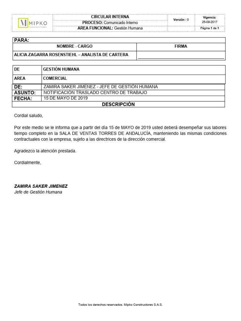 Comunicado Interno Formato | PDF