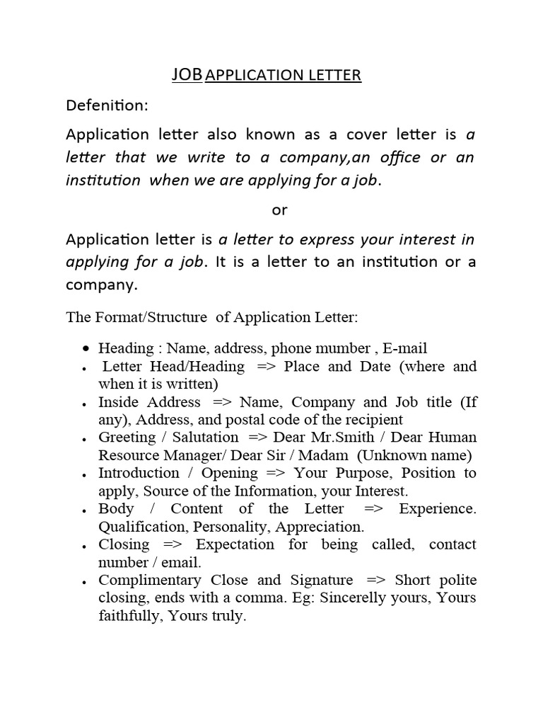 Job Application Letter Guide | PDF