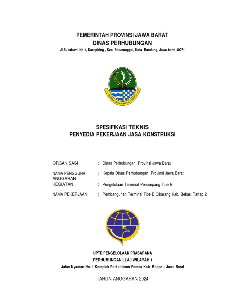 Spek Teknis Terminal Cikarang TH 08052024 | PDF