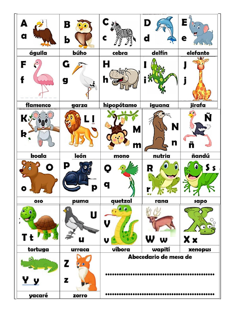 Abecedario de Animales | PDF