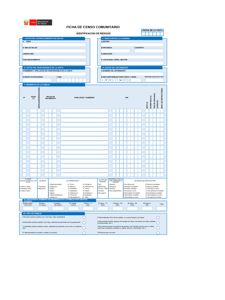Ficha Censo Comunitario 2020 | Descargar gratis PDF | Documento de ...