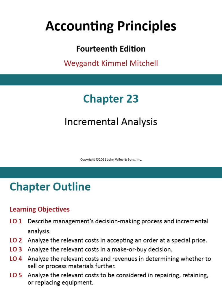 Wey - AP - 14e - PPT - Ch23 - Incremental-Analysis 2 | PDF | Depreciation | Copyright