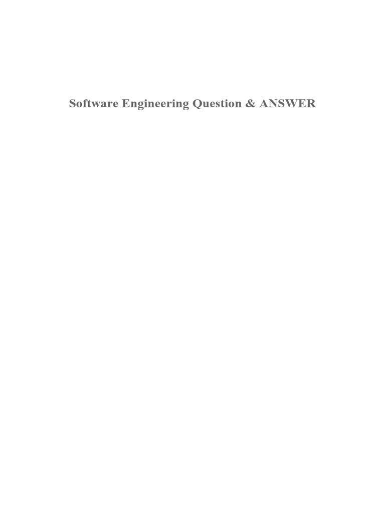 Software Engineering Model Question Paper and Answer | PDF | Object Oriented Programming ...