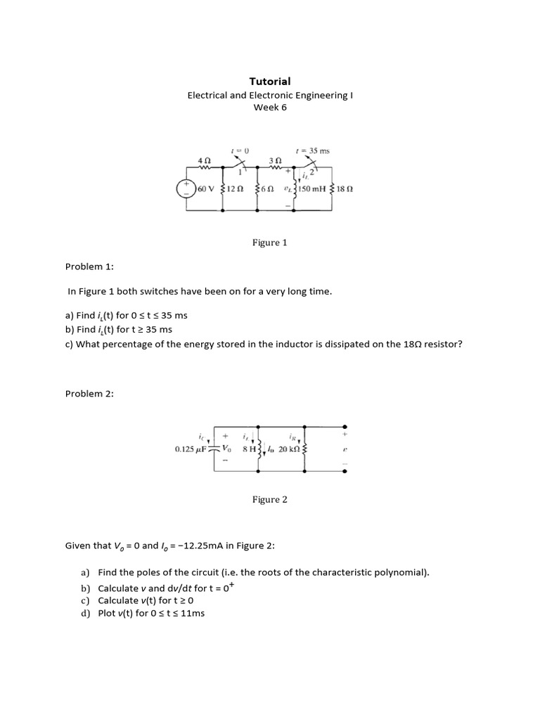 Tutorial Questions | PDF | Damping | Electrical Engineering