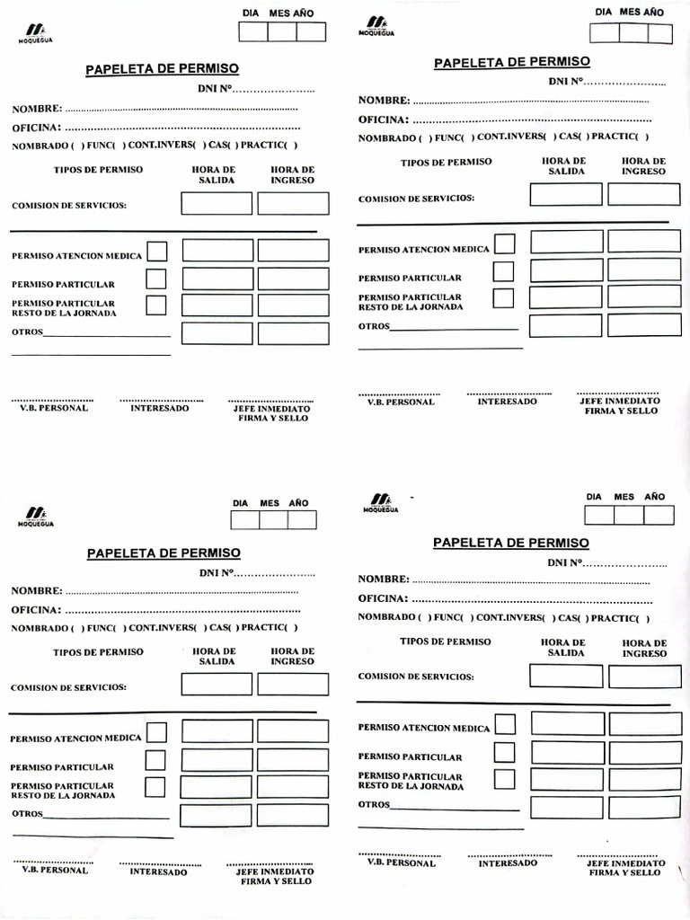 Papeleta de Permiso (1) | PDF