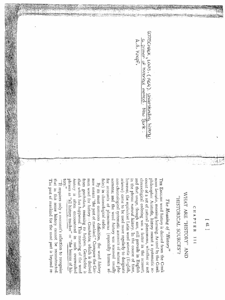 Gottschalk - Understanding History | PDF | Experience | Historian