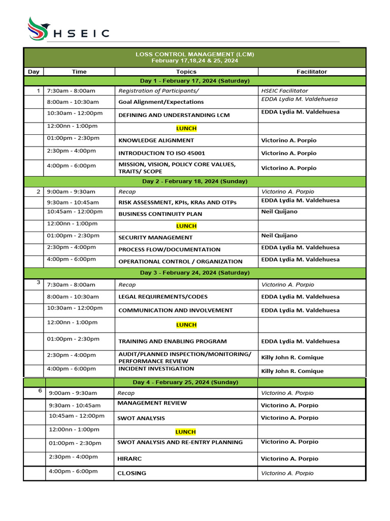 LCM PROGRAM - Jade Empire Construction | PDF | Business