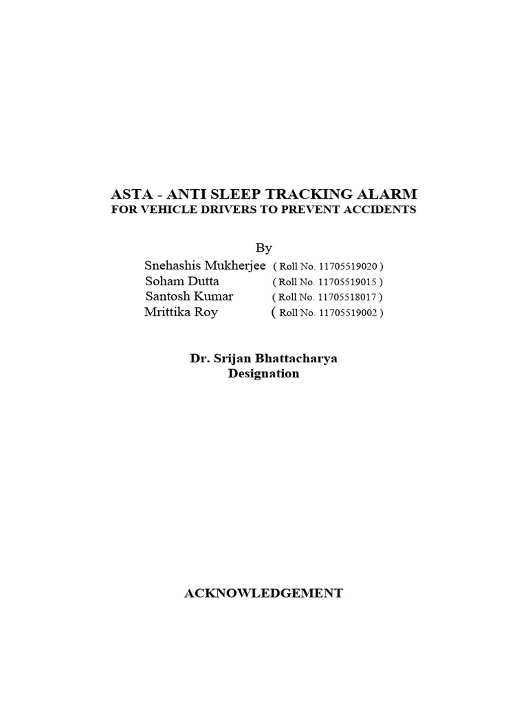 ASTA - Anti Sleep Tracking Alarm | PDF | Sleep | Rapid Eye Movement Sleep