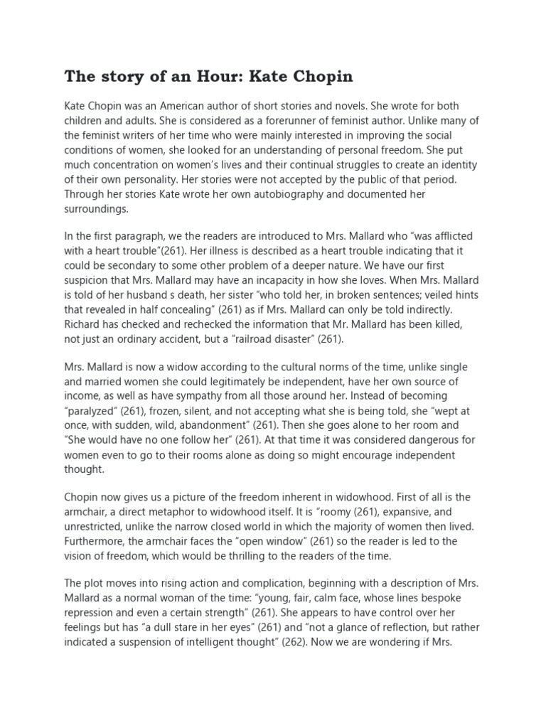 "Kate Chopin's 'The Story of an Hour'" | PDF