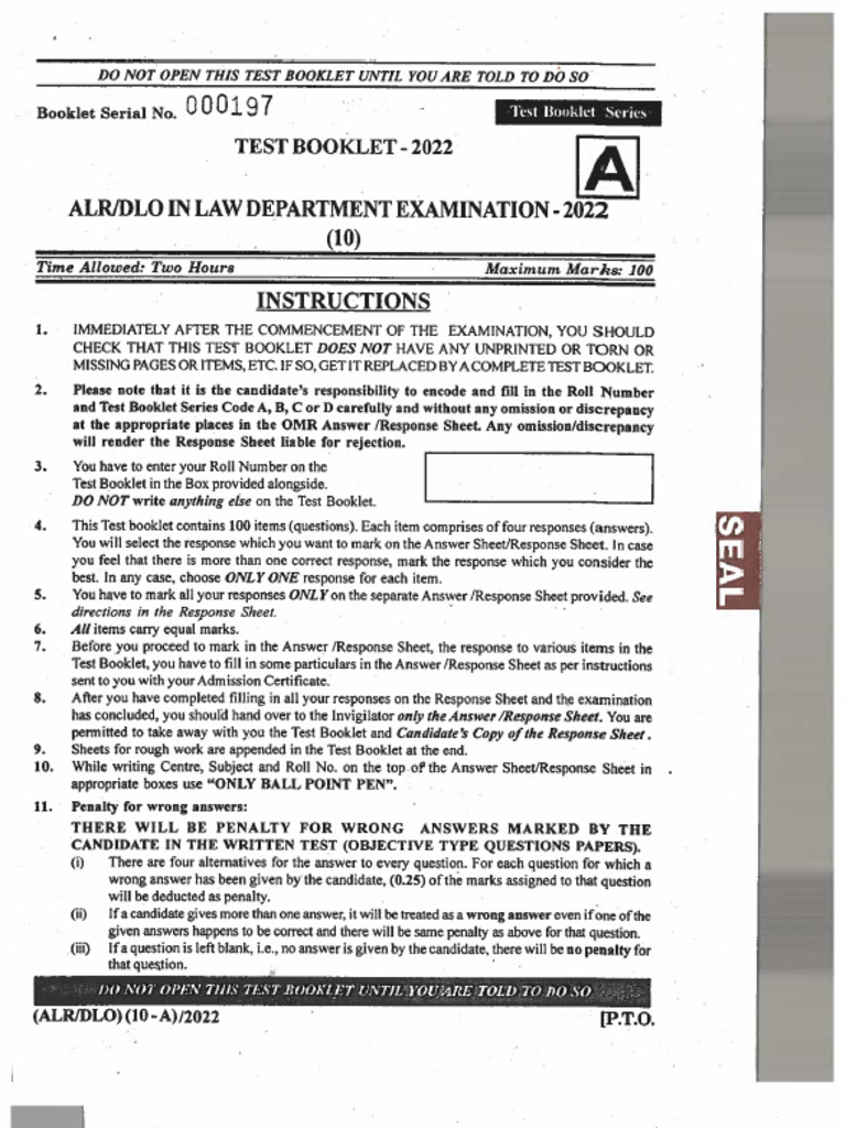 Alr Dlo QP 2022 | PDF