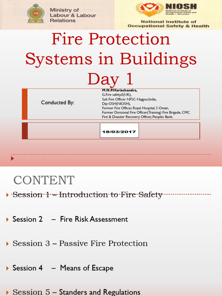 NIOSH - FS &pasive Fire Day 1 | PDF | Combustion | Fires