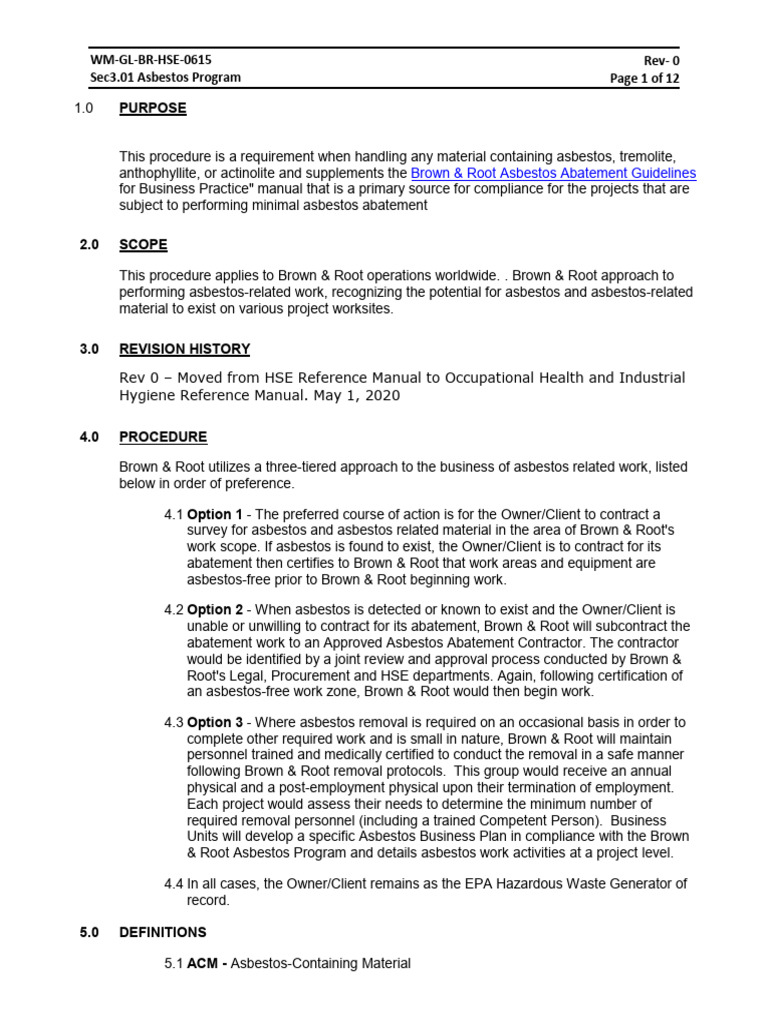Sec3.01 Asbestos Program | Download Free PDF | Asbestos | Ceramics