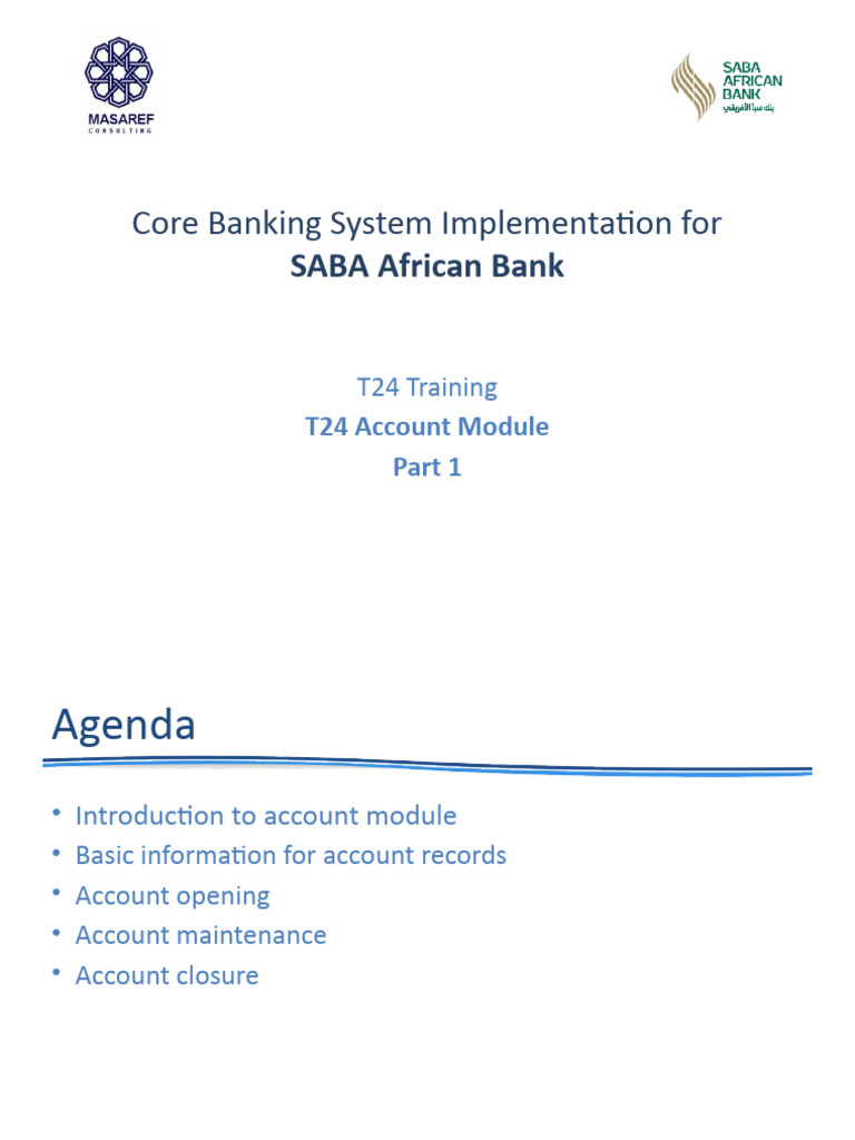 SABA - T24 Training - T24 Accounts (Part 1) - v1 - 0 | PDF | Debits And Credits | Interest