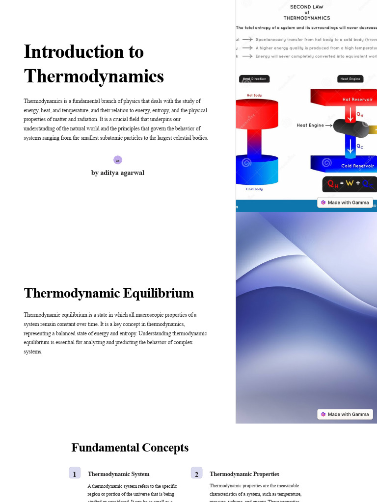 Introduction to Thermodynamics Concepts | PDF | Entropy | Second Law Of ...