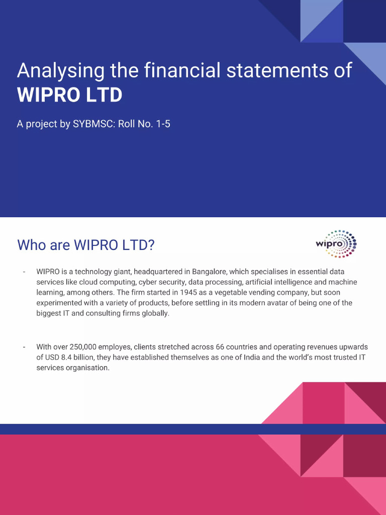 Analysing The Financial Statements of WIPRO LTD | PDF