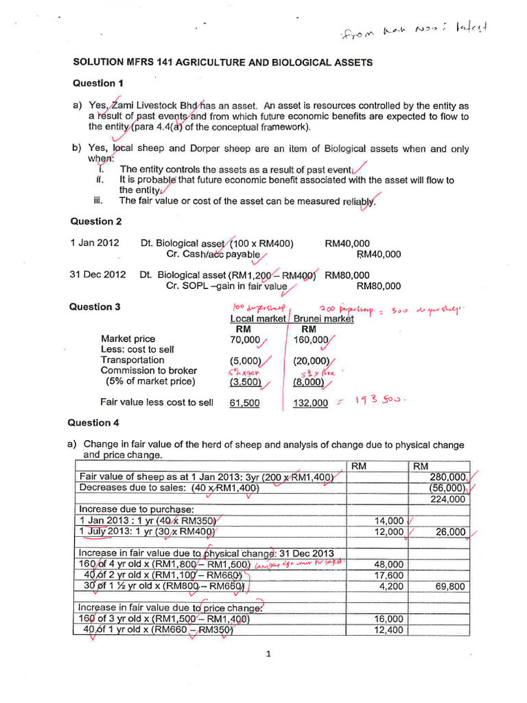 Biological Asset Tutorial Solution | PDF